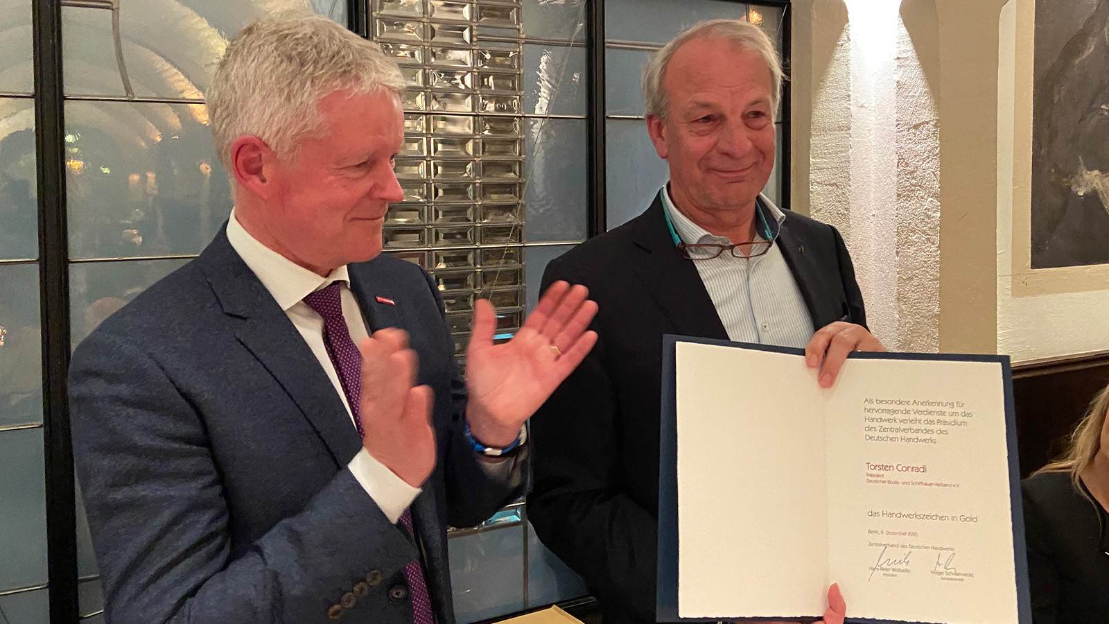 Handwerkszeichen in Gold für Torsten Conradi | ZDH