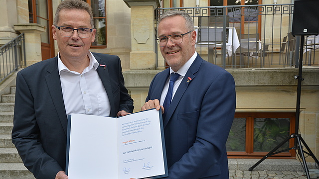 Handwerkszeichen in Gold für Hagen Mauer | ZDH