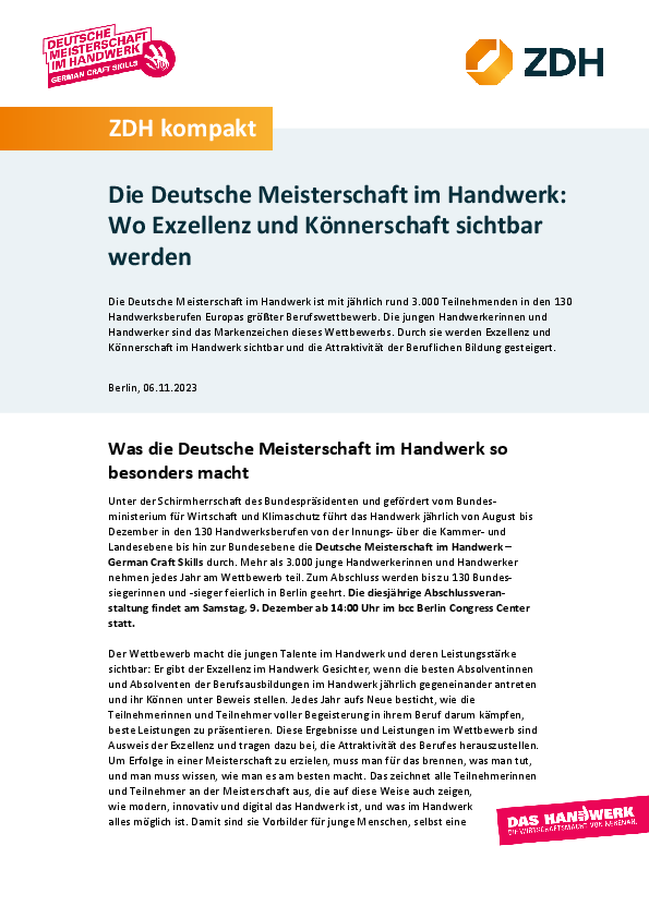 Die Deutsche Meisterschaft im Handwerk | ZDH